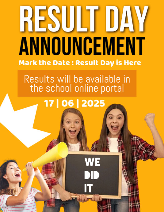 Copy of Orange Joyful Result Day Announcement Flyer (us Letter ...