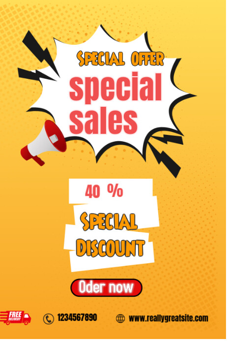 Orange Joyful Special Offer Poster Template | PosterMyWall
