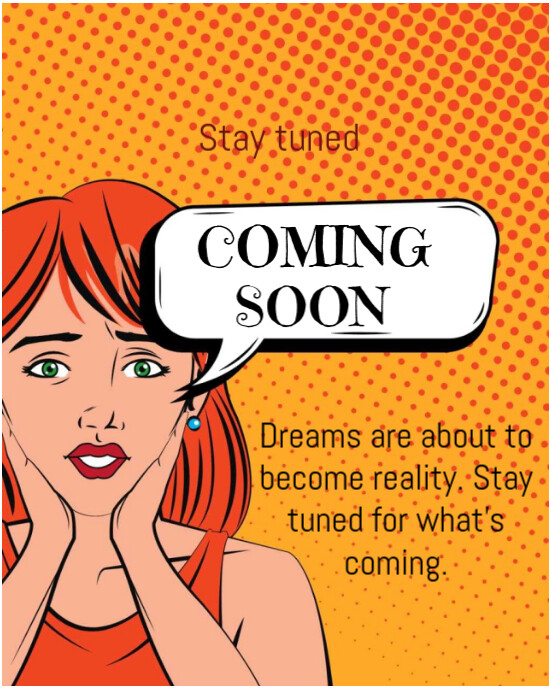 Orange Joyful Stay Tuned Coming Soon Instagram Portrait Template ...
