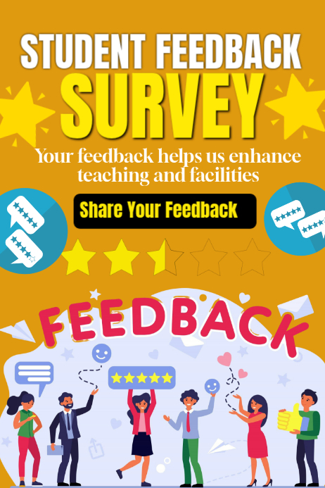Orange Joyful Student Feedback Poster Template | PosterMyWall