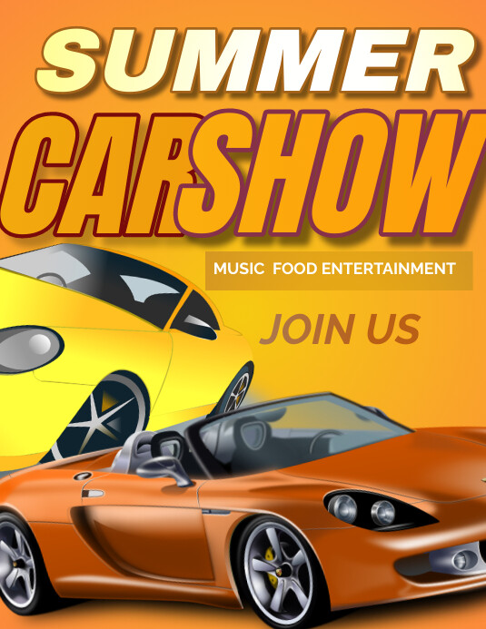 Copy of Orange Joyful Summer Car Show Flyer (us Lett | PosterMyWall