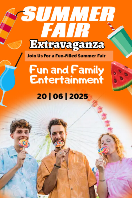 Orange Joyful Summer Fair Extravaganza Poster Template | PosterMyWall