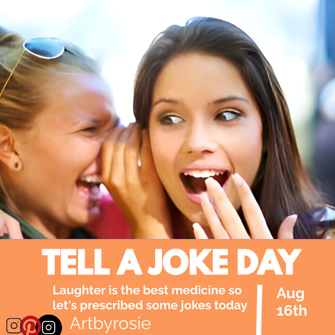 Orange Joyful Tell A Joke Poster Template In | PosterMyWall