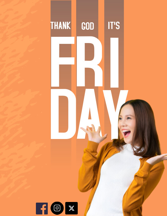 Copy of Orange Joyful Tgif Flyer (us Letter) | PosterMyWall
