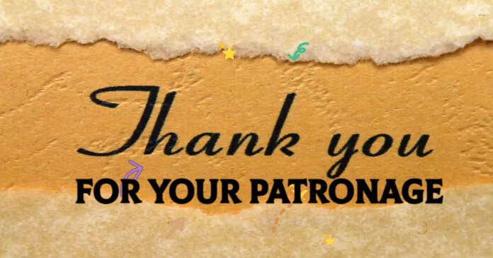 Orange Joyful Thank You For Your Patronage Template Facebook Shared ...