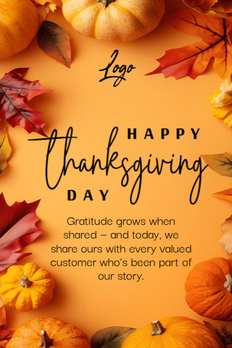 Copy of Orange Joyful Thanksgiving Poster | PosterMyWall