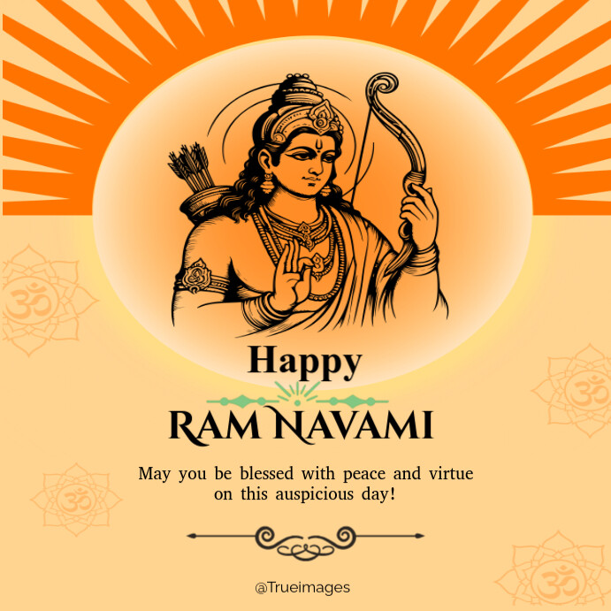 Orange Joyful Traditional Elegant Ram Navami Instagram Post Instagram ...