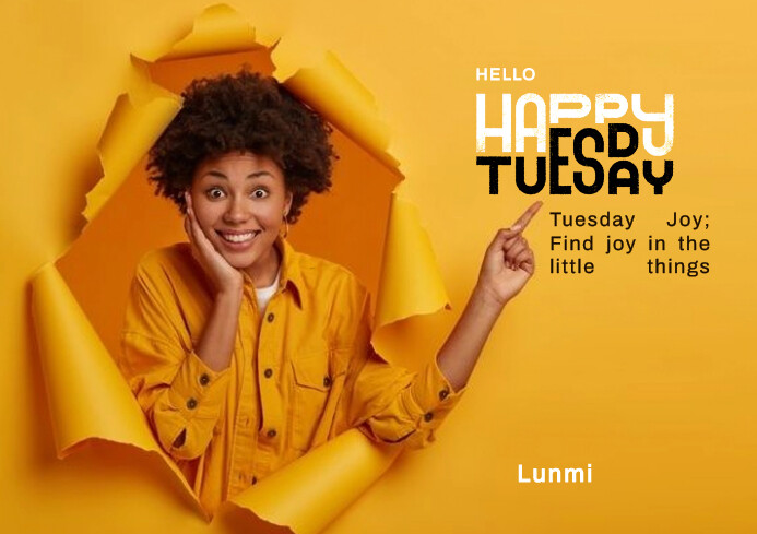 Copy of Orange Joyful Tuesday A4 | PosterMyWall