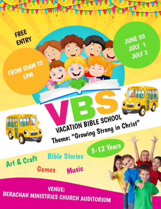Modèle Vacation Bible School | PosterMyWall