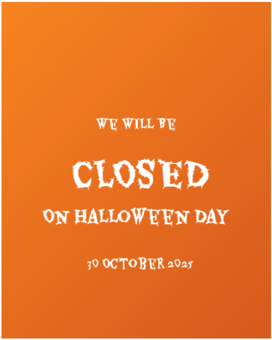 Orange Joyful We Are Closed Halloween Instagram Portrait Template ...