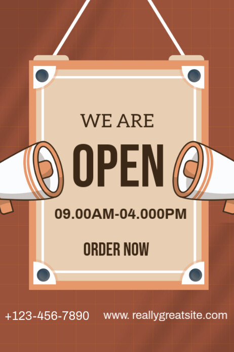 Copy of Orange Joyful We Are Open Poster | PosterMyWall