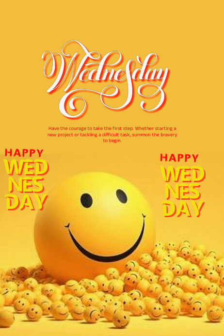 Orange Joyful Wednesday Banner 4' × 6' Template | PosterMyWall