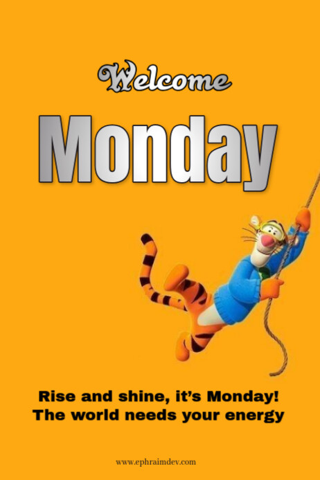 Orange Joyful Welcome Monday Poster Template | PosterMyWall