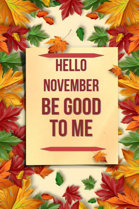 Orange Joyful Welcome To November Pinterest Graphic Template | PosterMyWall