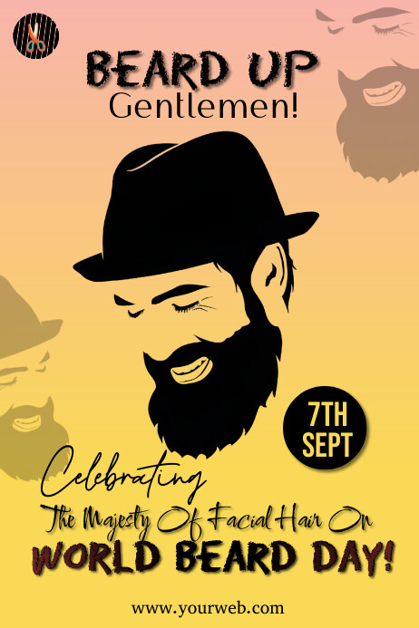 Orange Joyful World Beard Day Poster Template | PosterMyWall