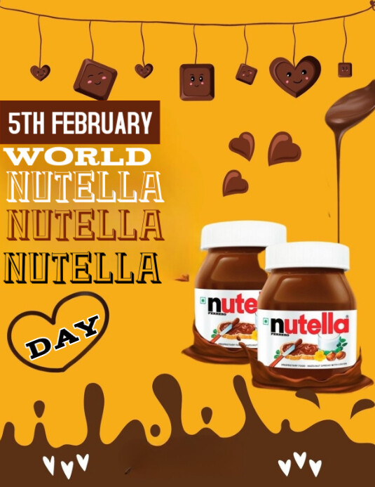 Copy of Orange Joyful World Nutella Day Flyer (us Letter) | PosterMyWall
