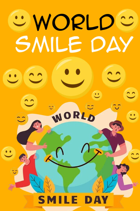 Copy of Orange Joyful World Smile Day Poster | PosterMyWall