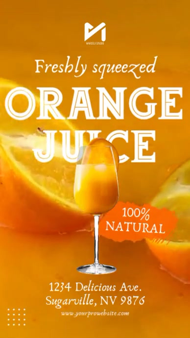Orange Juice Bar Social Media Ad Template | PosterMyWall