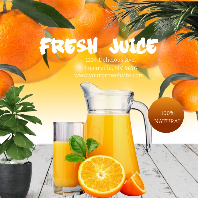 Orange Juice Bar Social Media Ad Template | PosterMyWall