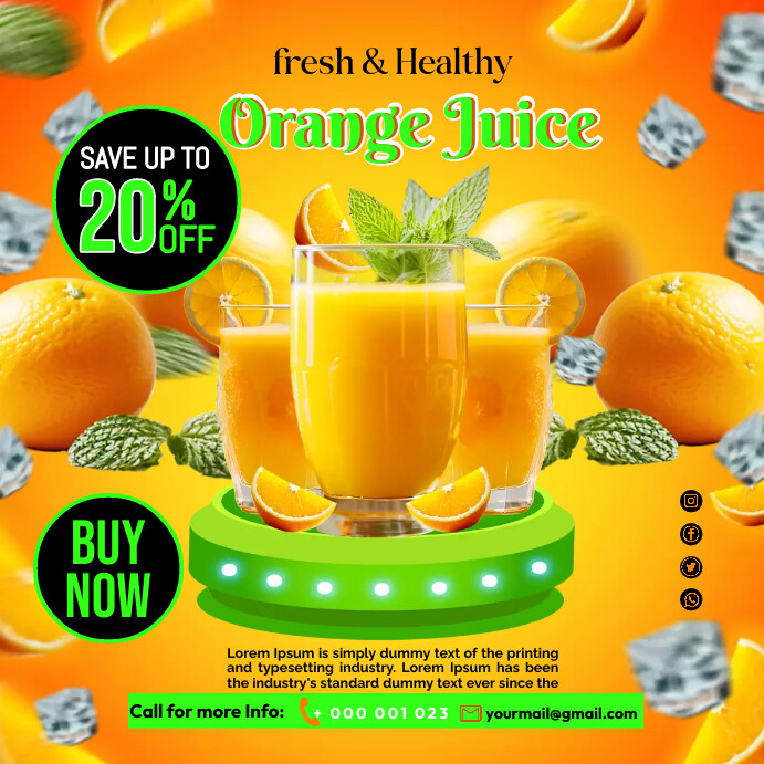 orange juice Template | PosterMyWall