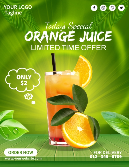 Orange Juice Template | PosterMyWall