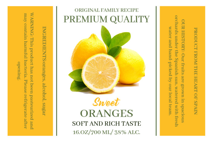 Orange Juice Label Design Templat | PosterMyWall