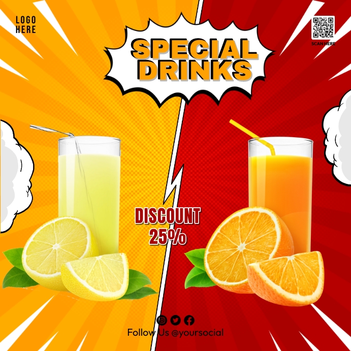 Orange Juice Menu Template | PosterMyWall