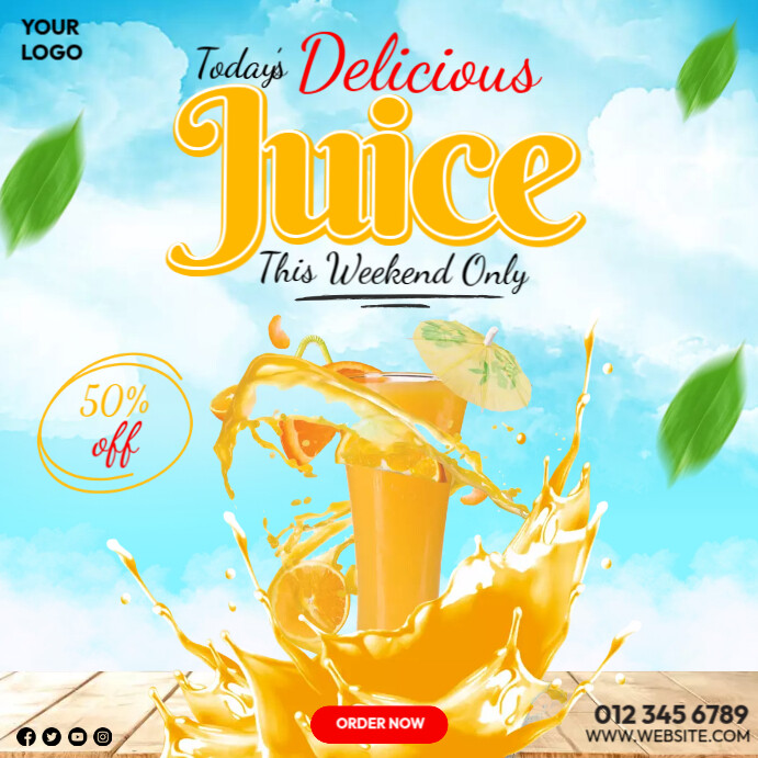 Orange Juice Menu Template | PosterMyWall