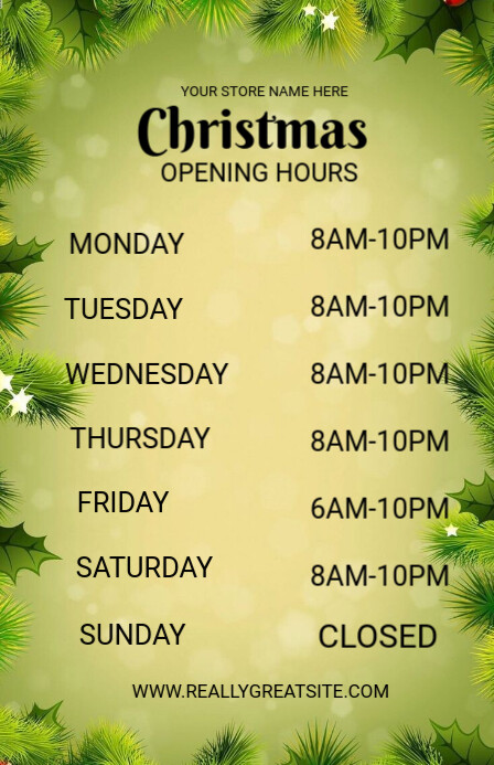 Copy of Orange List-based Christmas Opening Hours Tabloid | PosterMyWall