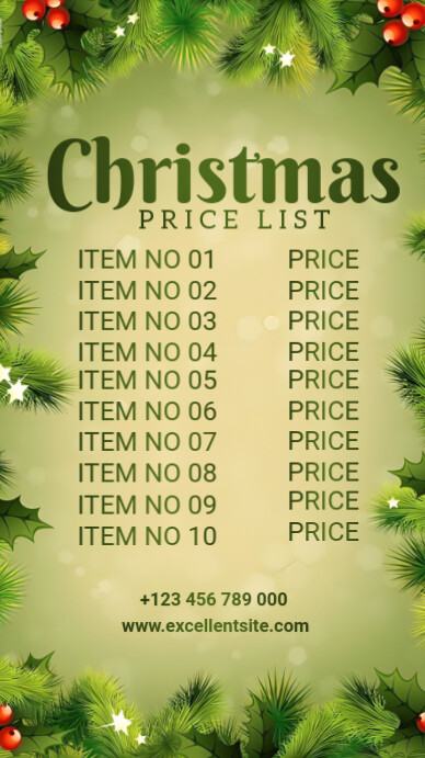 Plantilla de Orange List-based Christmas Price List Instagram Story ...