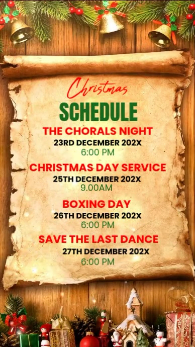 Orange List-based Christmas Week Event Schedule Whatsapp Status ...