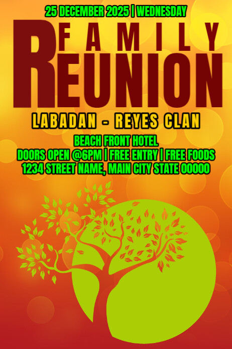 Orange List-based Family Reunion Poster Template | PosterMyWall