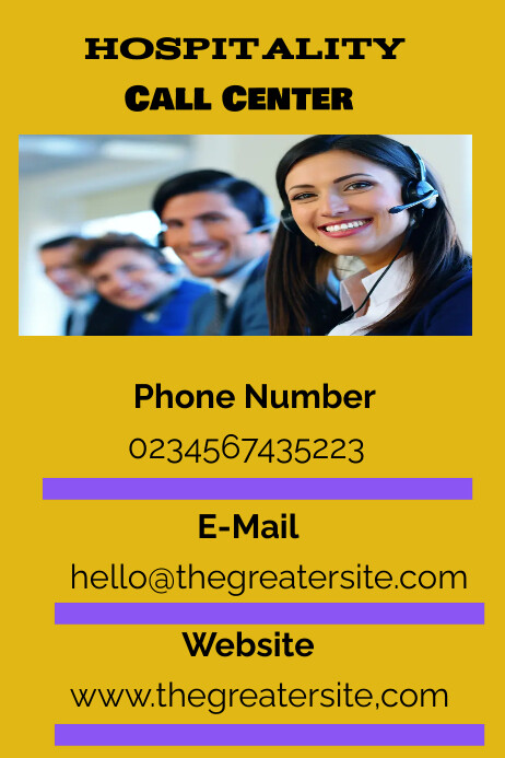 Orange List-based Hospitality Call Center Pos Template | PosterMyWall