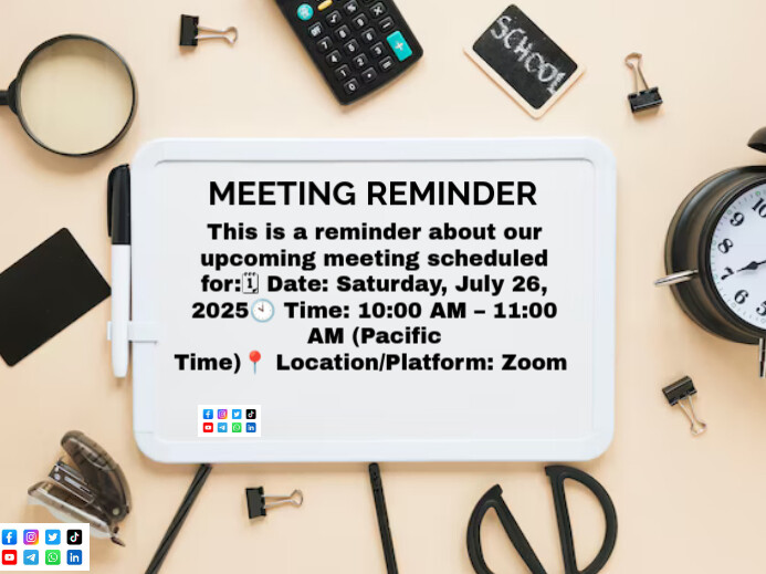 Orange List-based Meeting Reminder Yard Sign Template | PosterMyWall