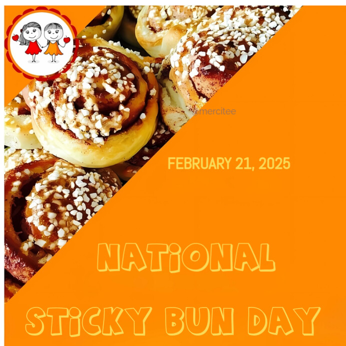 Plantilla de Orange List-based National Sticky Bun Day Instagram Post ...