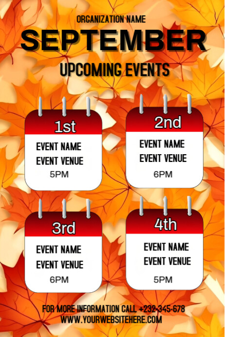 Copy of Orange List-based September Event Poster | PosterMyWall