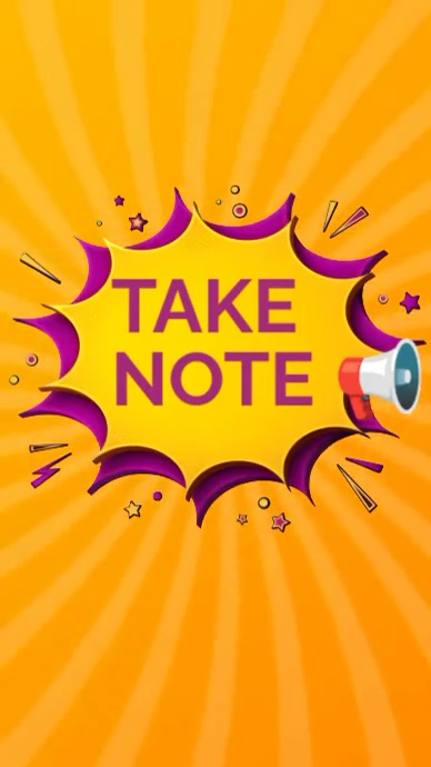 Orange List-based Take Note Instagram Reel Template | PosterMyWall