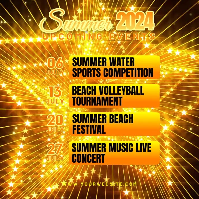 Orange List-based Upcoming Events Pos Instagr Template | PosterMyWall