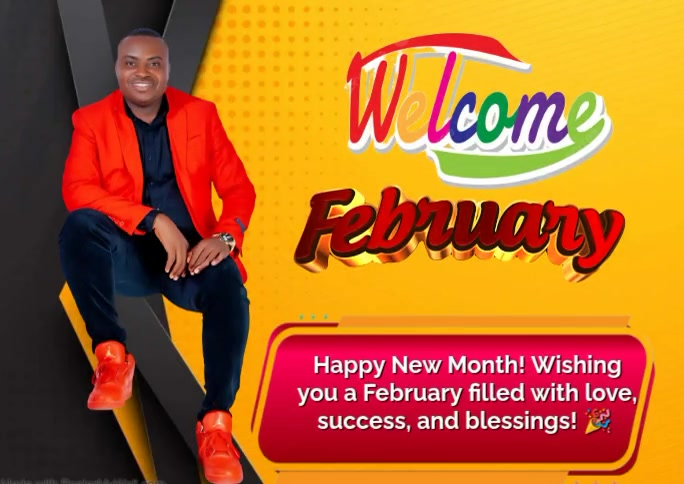 Orange List-based Welcome February Postcard Template | PosterMyWall