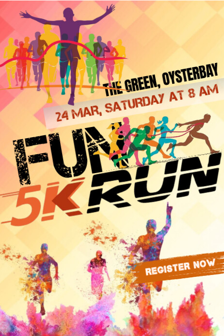 Orange Maksimalis Fun Run Poster Template | PosterMyWall