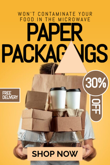 Copy of Orange Maksimalis Paper Packagings Poster | PosterMyWall