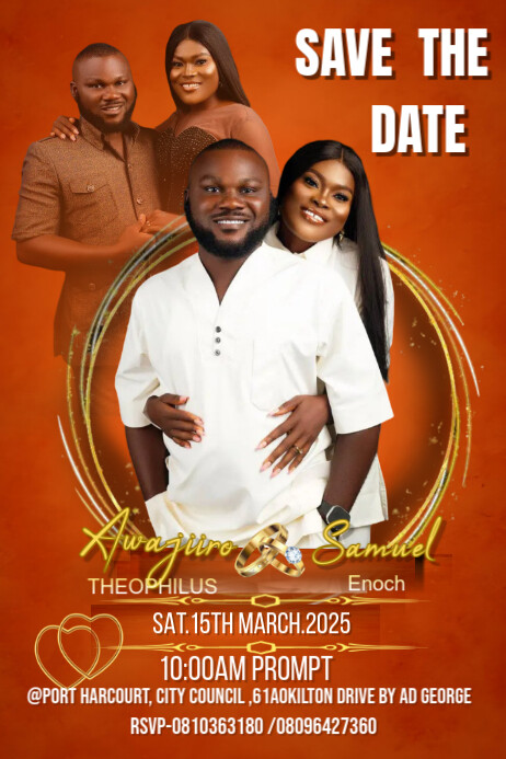 Orange Marriage Couples Design Picture Poster Template | PosterMyWall