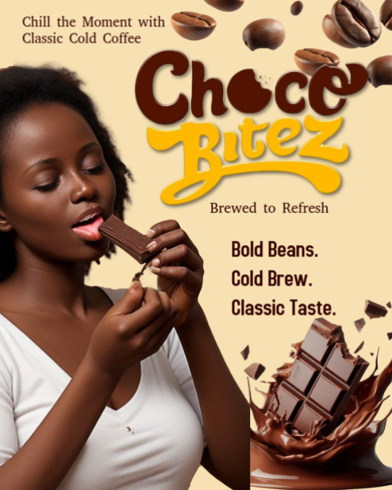 Plantilla de Orange Maximalist A Bite Of Chocolate, A Sip Of Coffee ...