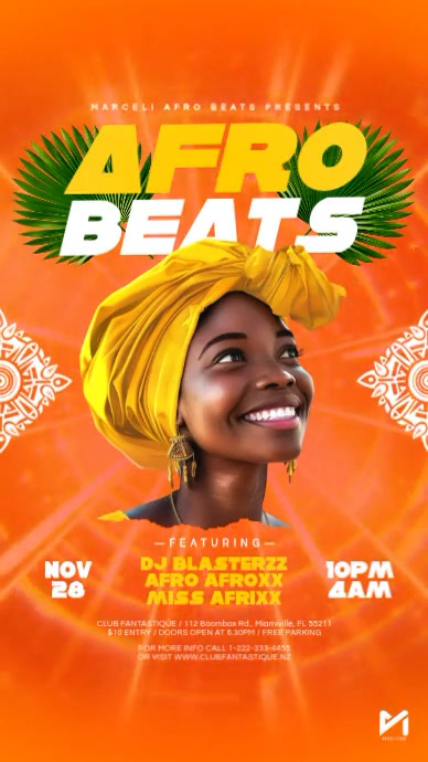 Copy of Orange Maximalist Afrobeats Social Media Temp | PosterMyWall