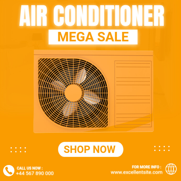 Orange Maximalist Air Conditioner Flash Sale Instagram Post Template ...