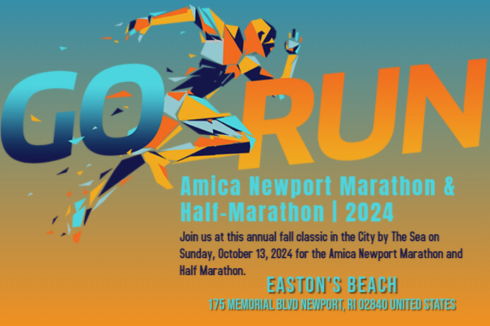 Copy of Orange Maximalist Amica Newport Marathon & Half-marathon Poster ...