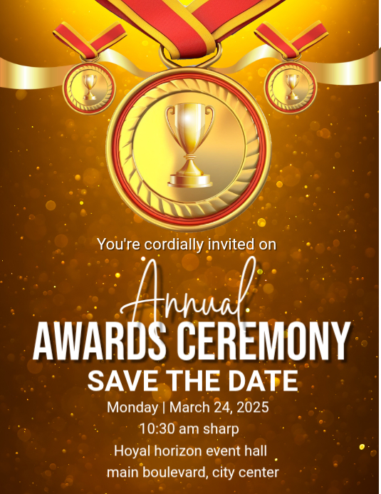 Plantilla de Orange Maximalist Annual Awards Ceremony Flyer (us Letter ...