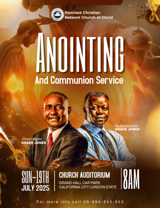 Copy of Orange Maximalist Anointing Service Invitation Template Flyer ...