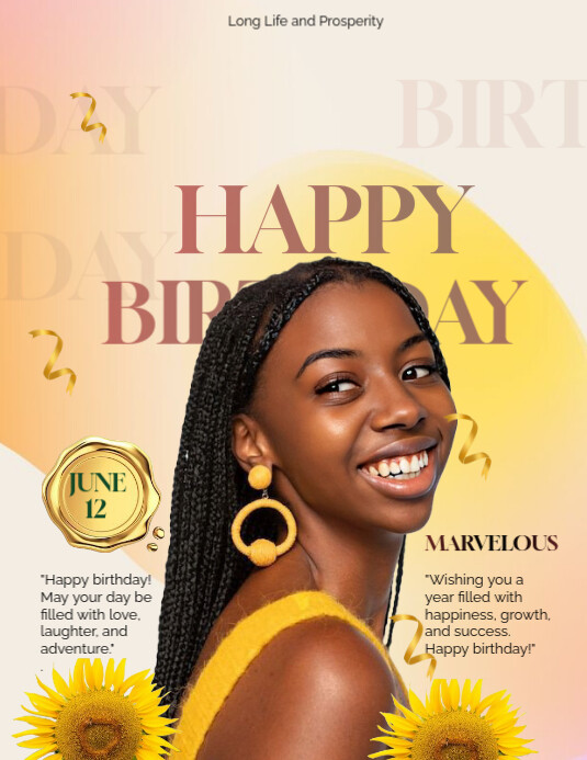 Copy of Orange Maximalist Birthday Flyer (us Letter) | PosterMyWall