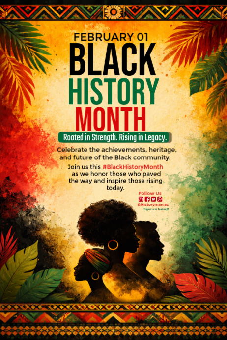 Orange Maximalist Black History Month Poster Template | African ...